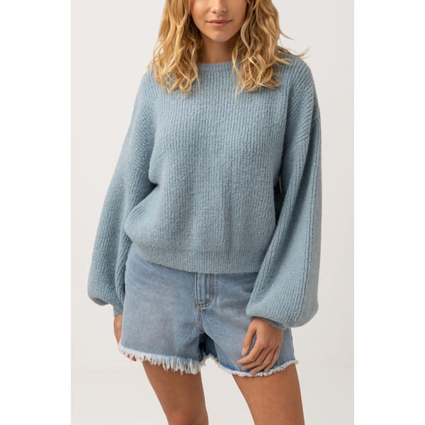 Rhythm - Somerset Knit Jumper - Dusty Blue - Womens-Tops : We stock the ...