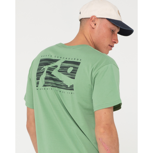 Rusty - R Dot Short Sleeve Tee - Army Green - Mens-Tops : We stock the ...