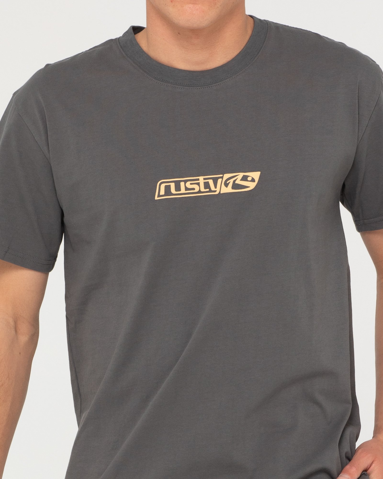Rusty - V8 Short Sleeve Tee - Coal - Mens-Tops : We stock the very ...