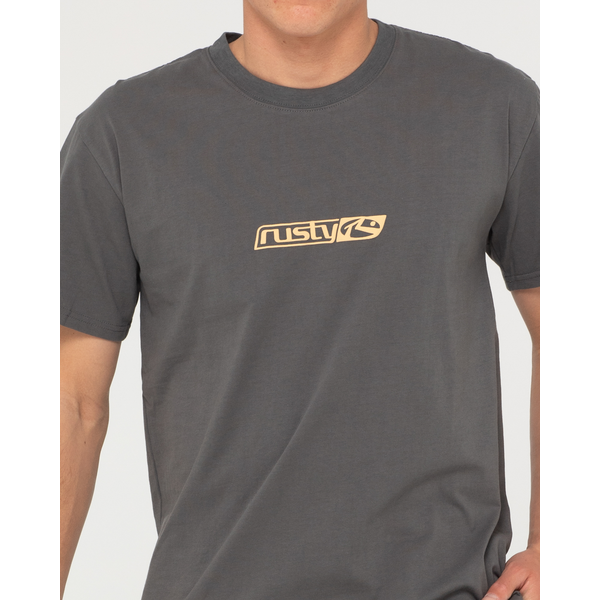 Rusty - V8 Short Sleeve Tee - Coal - Mens-Tops : We stock the very ...