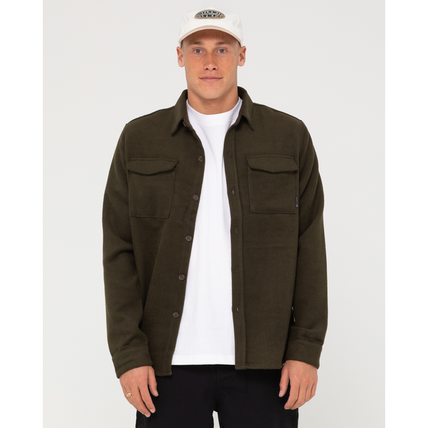 Rusty - Melton Workwear LS Shirt - Olive - Mens-Tops : Outback Surf ...