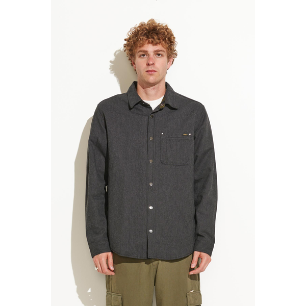 Misfit - Castor Loom LS Overshirt - Black - Mens-Tops : We stock the ...