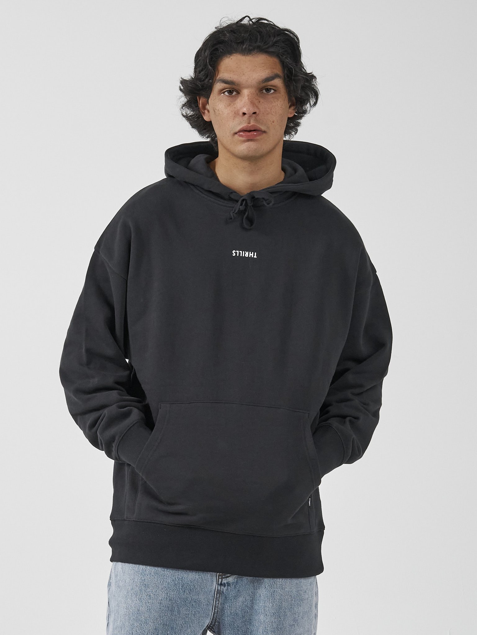 Thrills - Minimal Thrills Slouch Pull On Hood - Washed Black - Mens ...