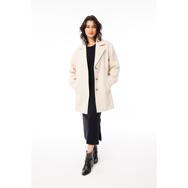 Huffer - Sienna Wool Coat - Oat Marle - Womens-Tops : We stock the very ...
