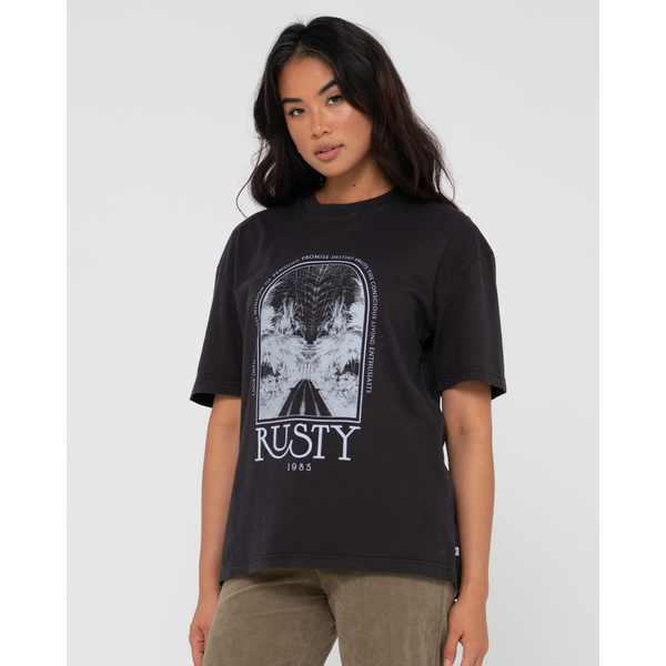 Rusty - Destiny Awaits Oversized Tee - Vintage Black - Womens-Tops : We ...