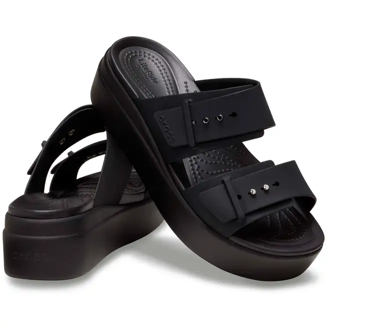 Crocs - Brooklyn Buckle Low Wedge - Womens-Footwear : We stock the very ...