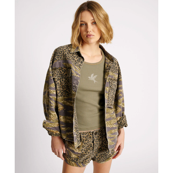 One Teaspoon - Daria Shacket - Animal Camo - Womens-Tops : Outback Surf ...
