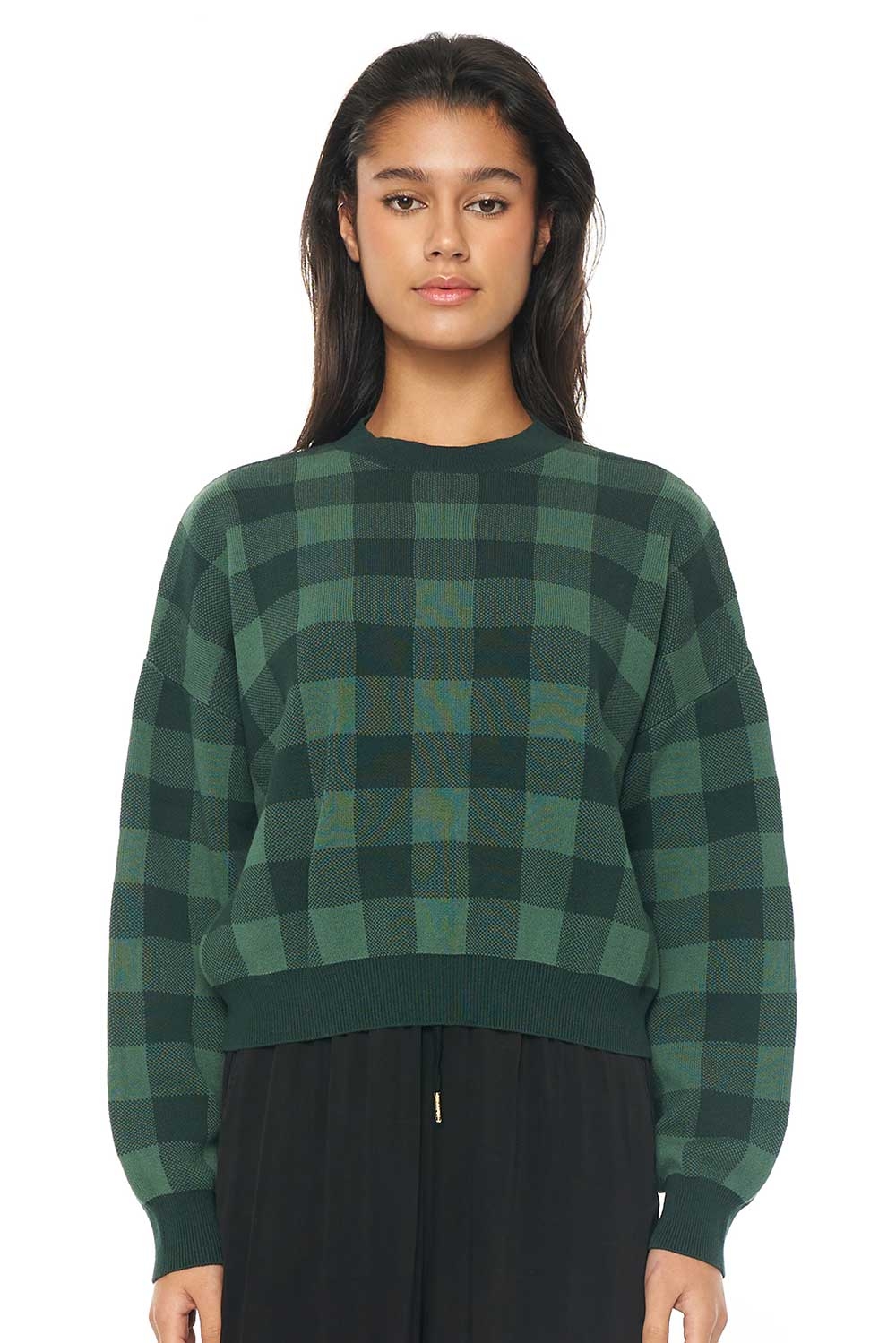 Huffer - Melrose Crop Intarsia Knit - Womens-Tops : Outback Surf Shop ...