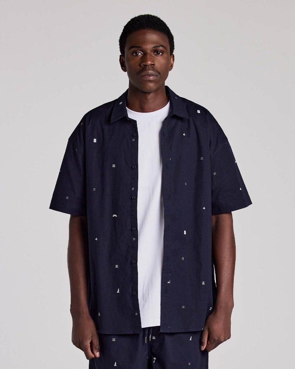 Huffer - Castaway SS Shirt - Navy - Mens-Tops : We stock the very ...